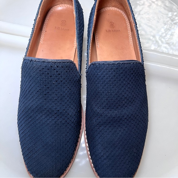 bill blass | Shoes | Bill Blass Ladies Flat Loafer Blue Leather Size 6 ...